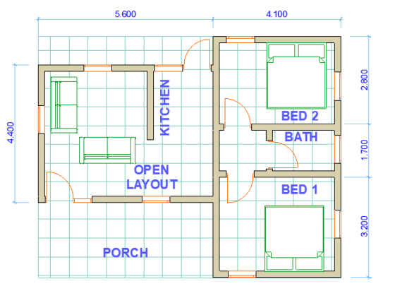2 Bedroom designs you can easily build for Less than 1.8M – Jenganami