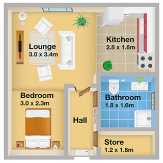 5 Simple bedsitter/studio designs to inspire your next home – Jenganami