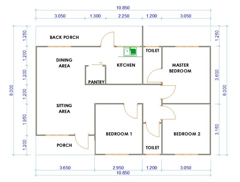 Very affordable 2 and 3 Bedroom mabati home designs that can be built ...