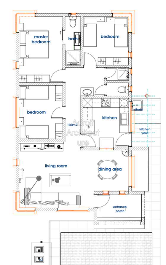 Affordable, simple and classy three bedroom plan for you: Design 006 ...